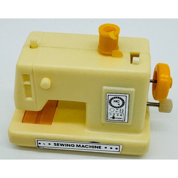 Toys | Vintage Miniature Toy Sewing Machine Yellow Wind Up Moving Parts ...